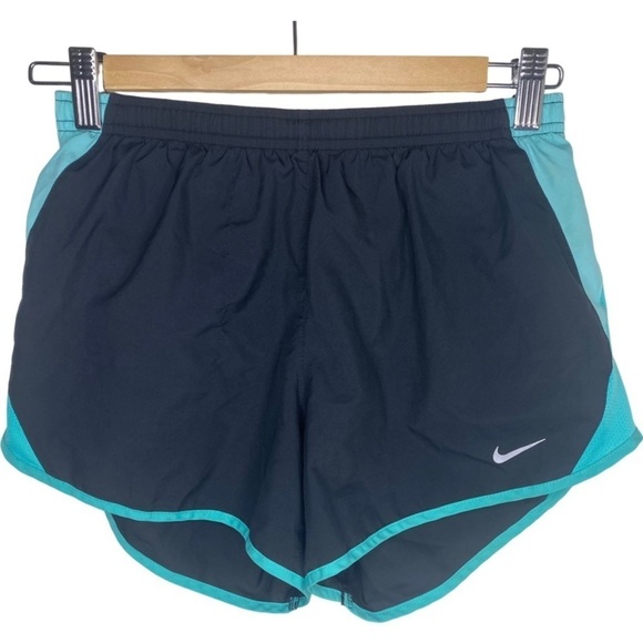 Nike | Shorts | Nike Running Shorts Black Teal Pull String Inside ...